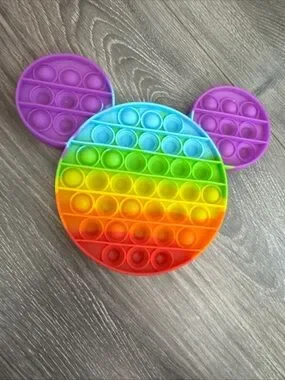Toys | Mickey Mouse Rainbow Silicone Pop It Toy Kids Sensory | Poshmark